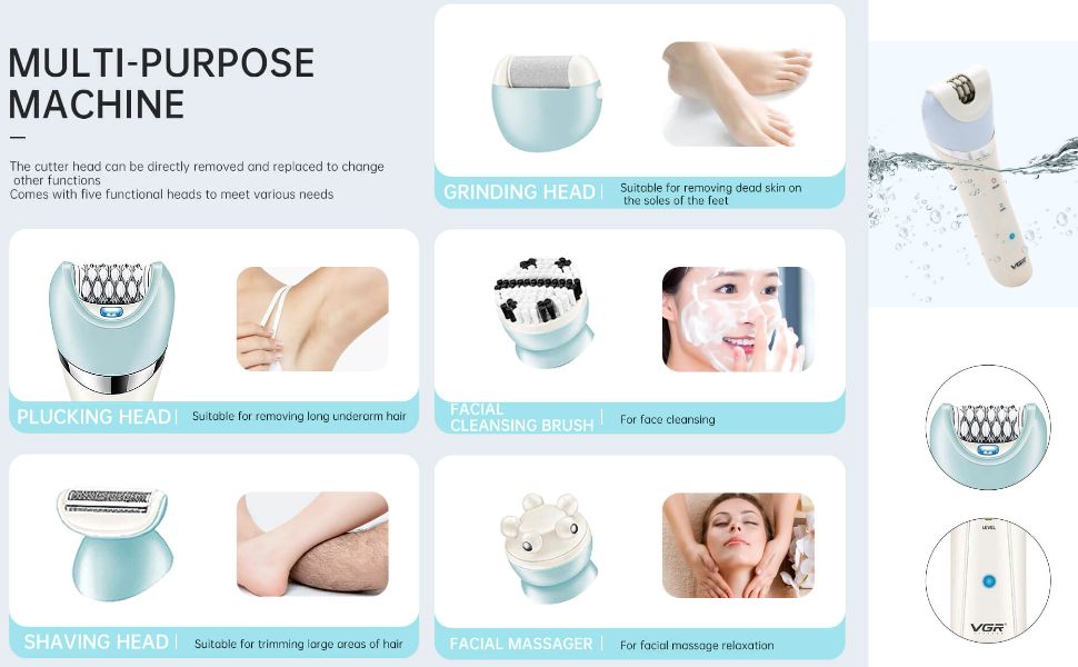 اپیلاتور 5 کاره وی جی آر VGR مدل V-703 - بیبلوس بیوتی